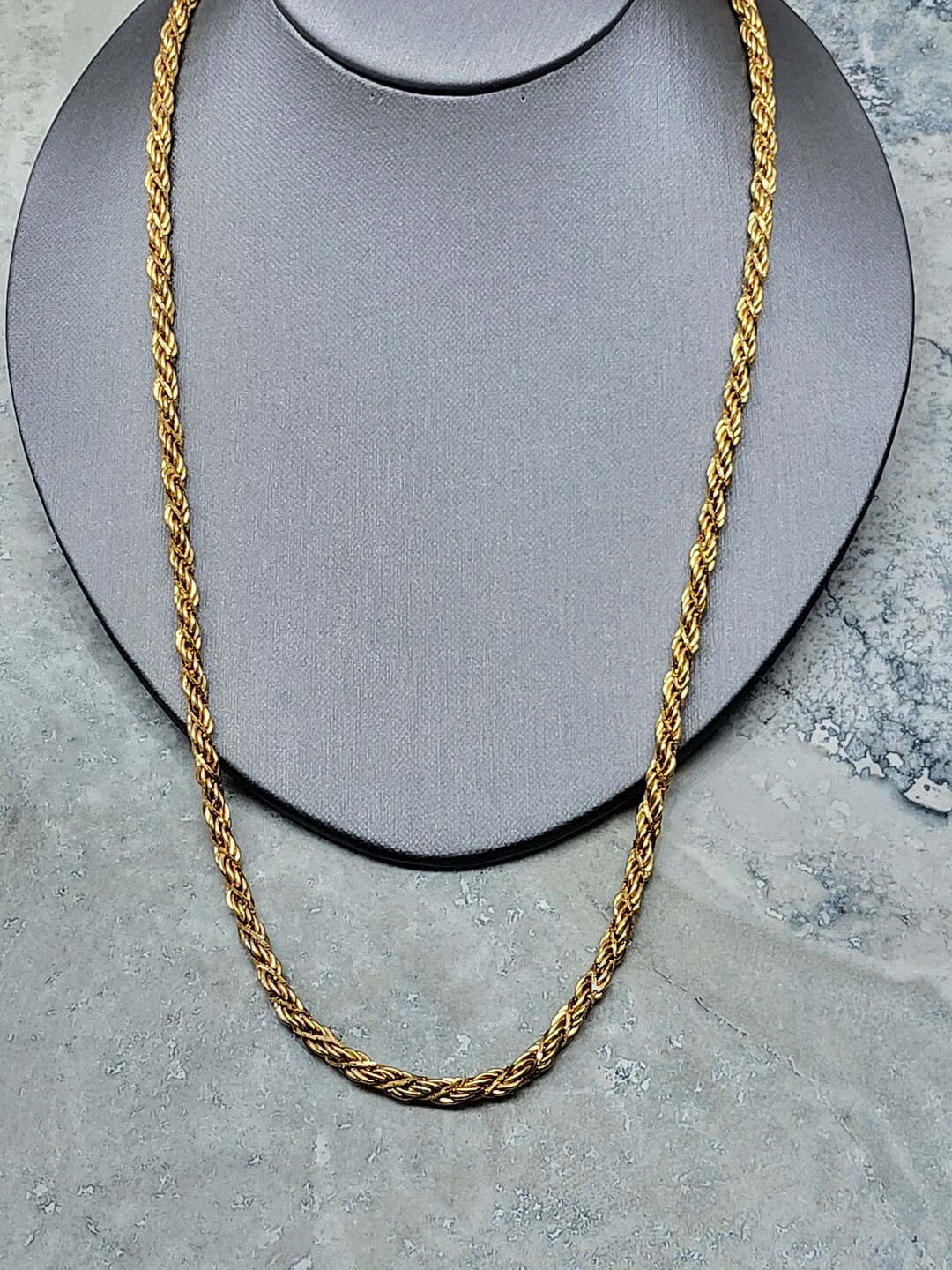 Vintage Napier Necklace, Napier Gold Tone Rope Chain Necklace, 30 Chain ...