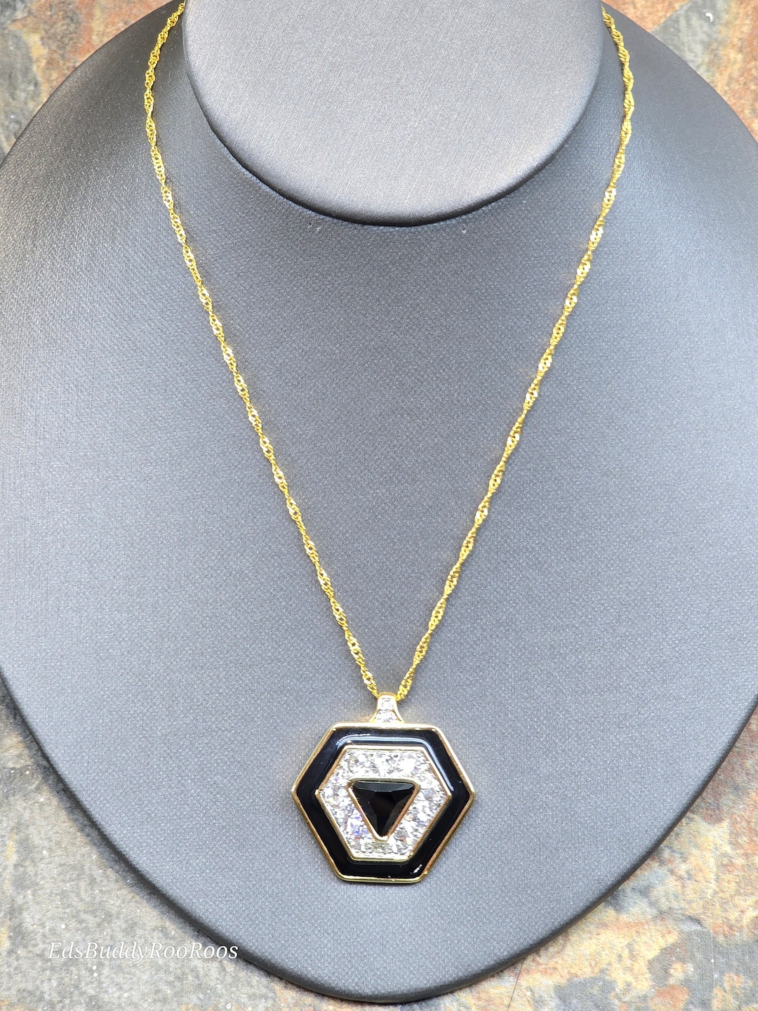 Vintage SAL Swarovski Crystal Necklace, S.A.L Swarovski Crystal Hexagon ...