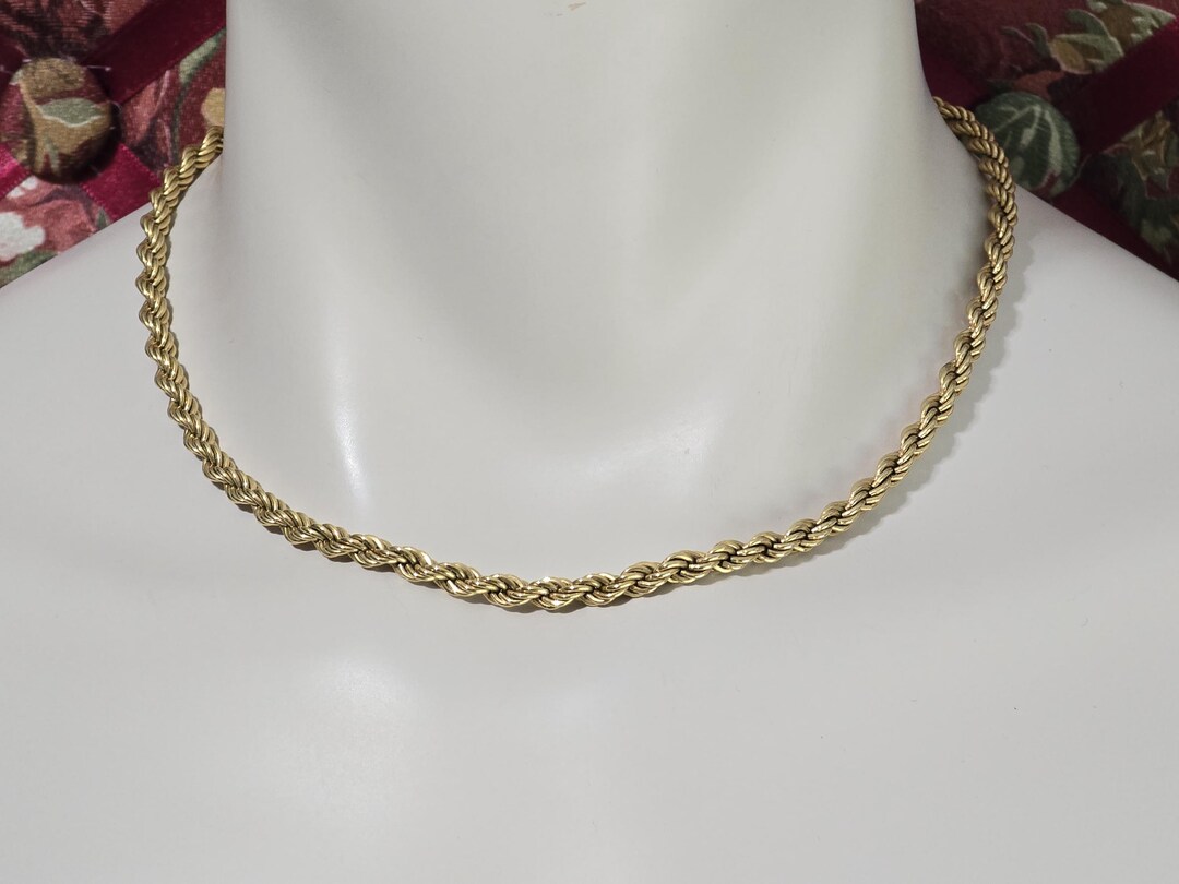 Vintage Monet Necklace, Monet Rope Chain Necklace, Monet Gold Tone ...