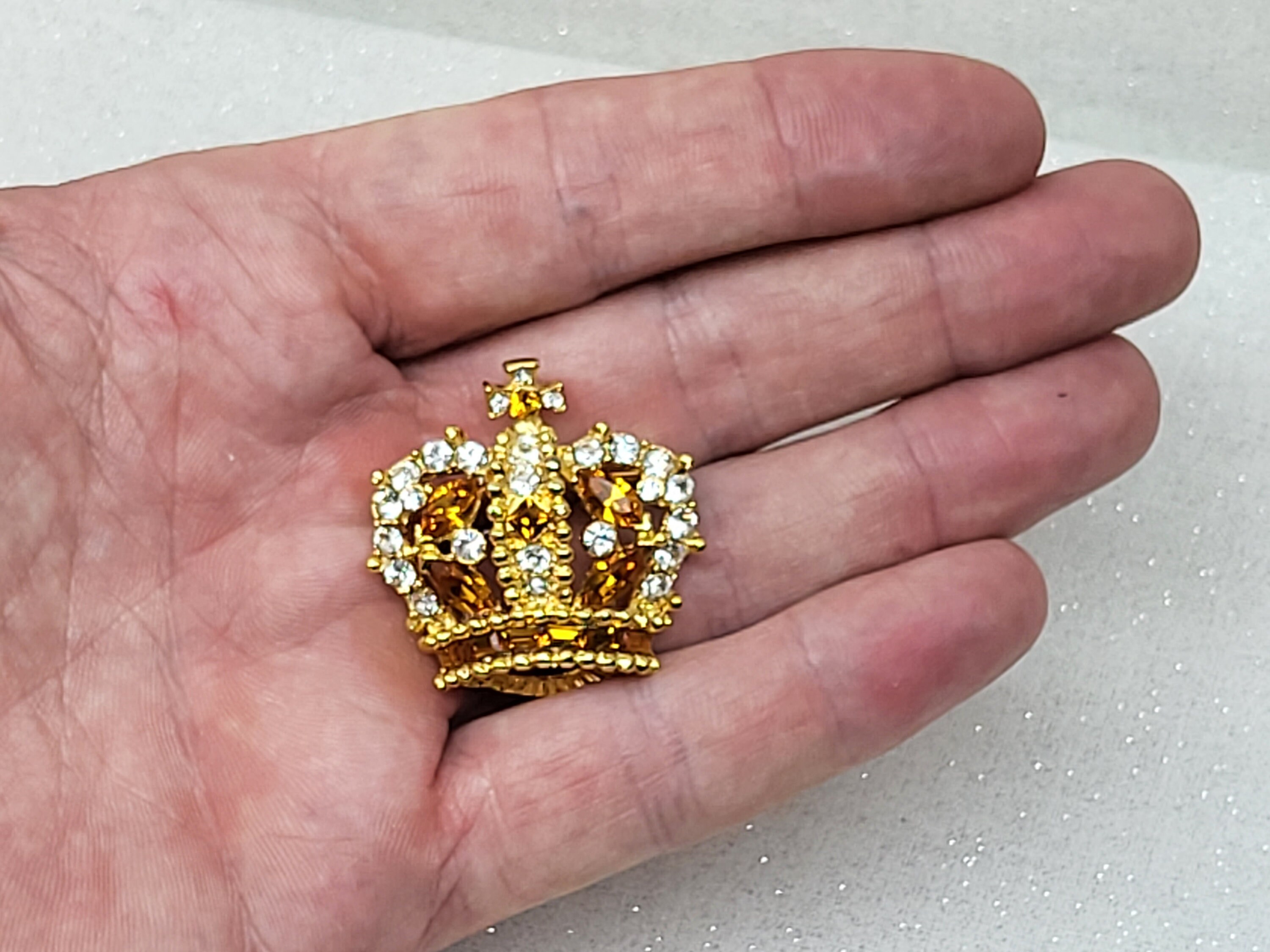 Vintage Carina Regal Crown Brooch Crystal Crown Brooch Carina - Etsy