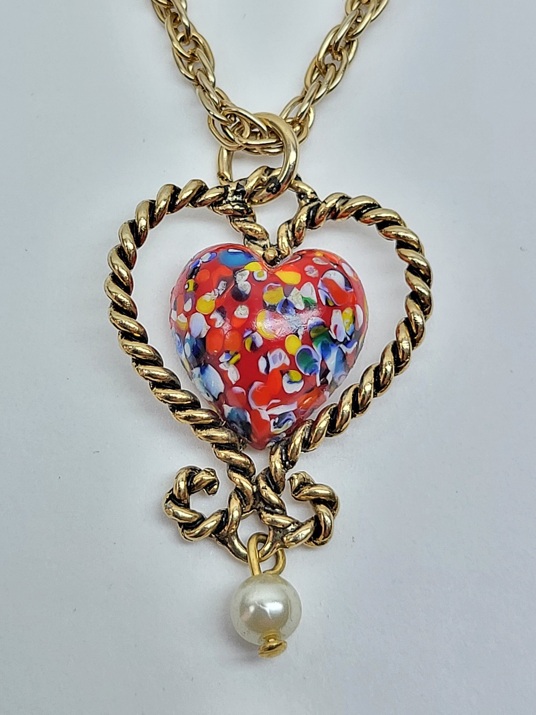Vintage Sarah Coventry Millifore Heart Necklace, Sarah Coventry Gold ...