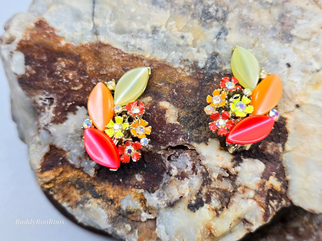 Vintage Lisner Earrings, Lisner Thermoset Flower Earrings, Spring ...