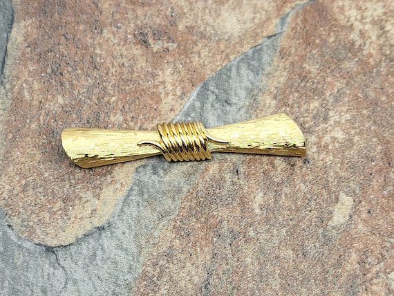 Vintage Monet Brooch, Monet Gold Tone Bar Brooch, Mon… - Gem