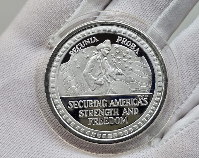 1982 Free the Eagle Coin, Fine Silver Coin, Drummer Silver Coin, Flag ...