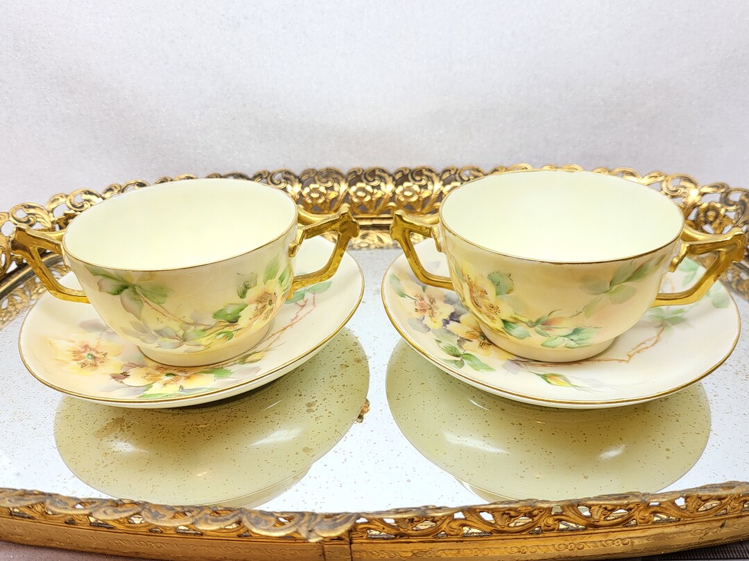 Antique T&V Limoges Tea Cup, Tressemann and Vogt Double Handled Tea Cup ...