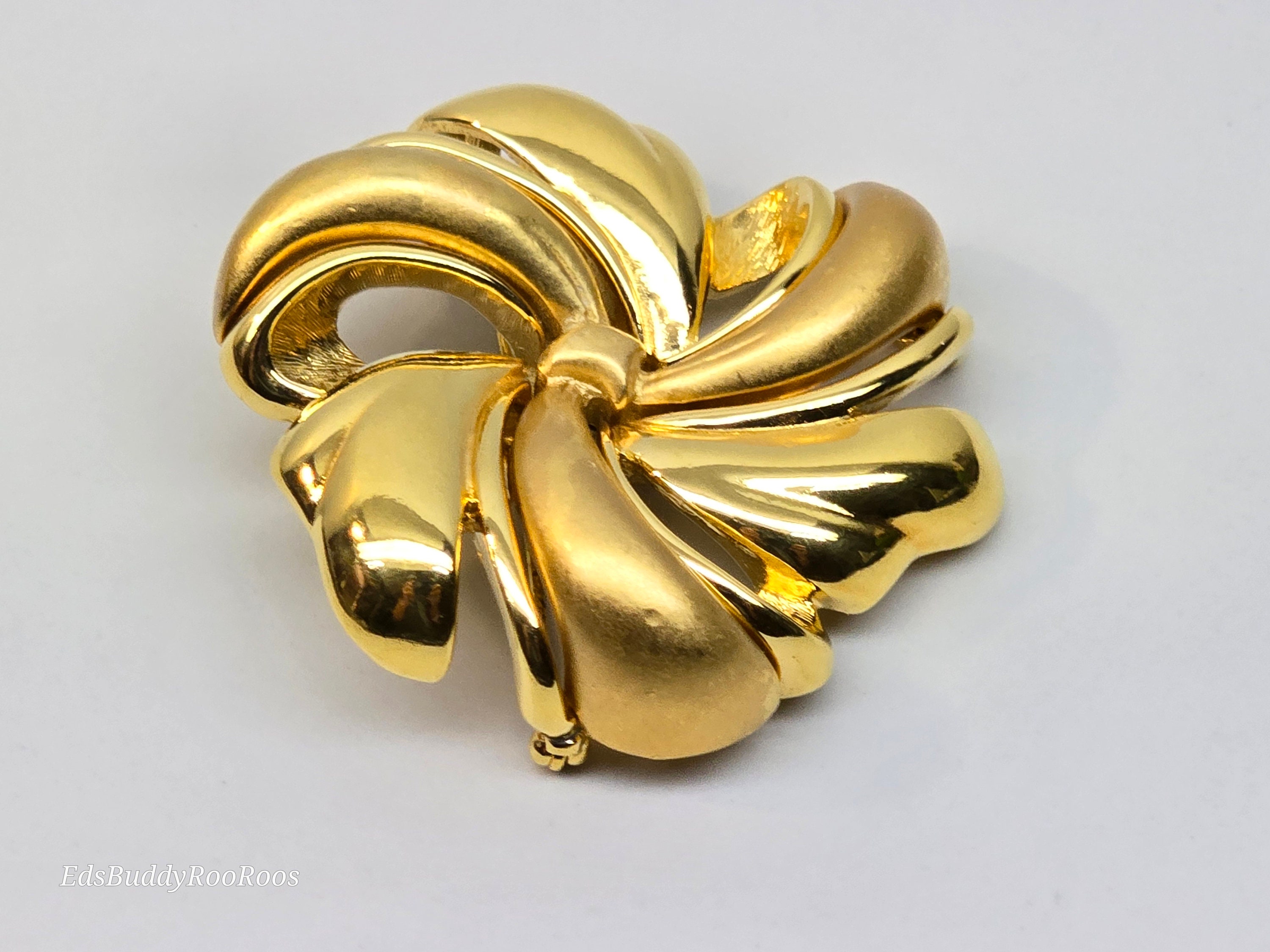 Vintage Monet Brooch, Monet Spiral Brooch, Monet Pin Wheel Swirl Brooch ...