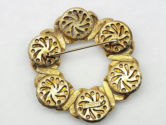 Rare Vintage Vendome Crystal Brooch Enameled Gold Ton… - Gem