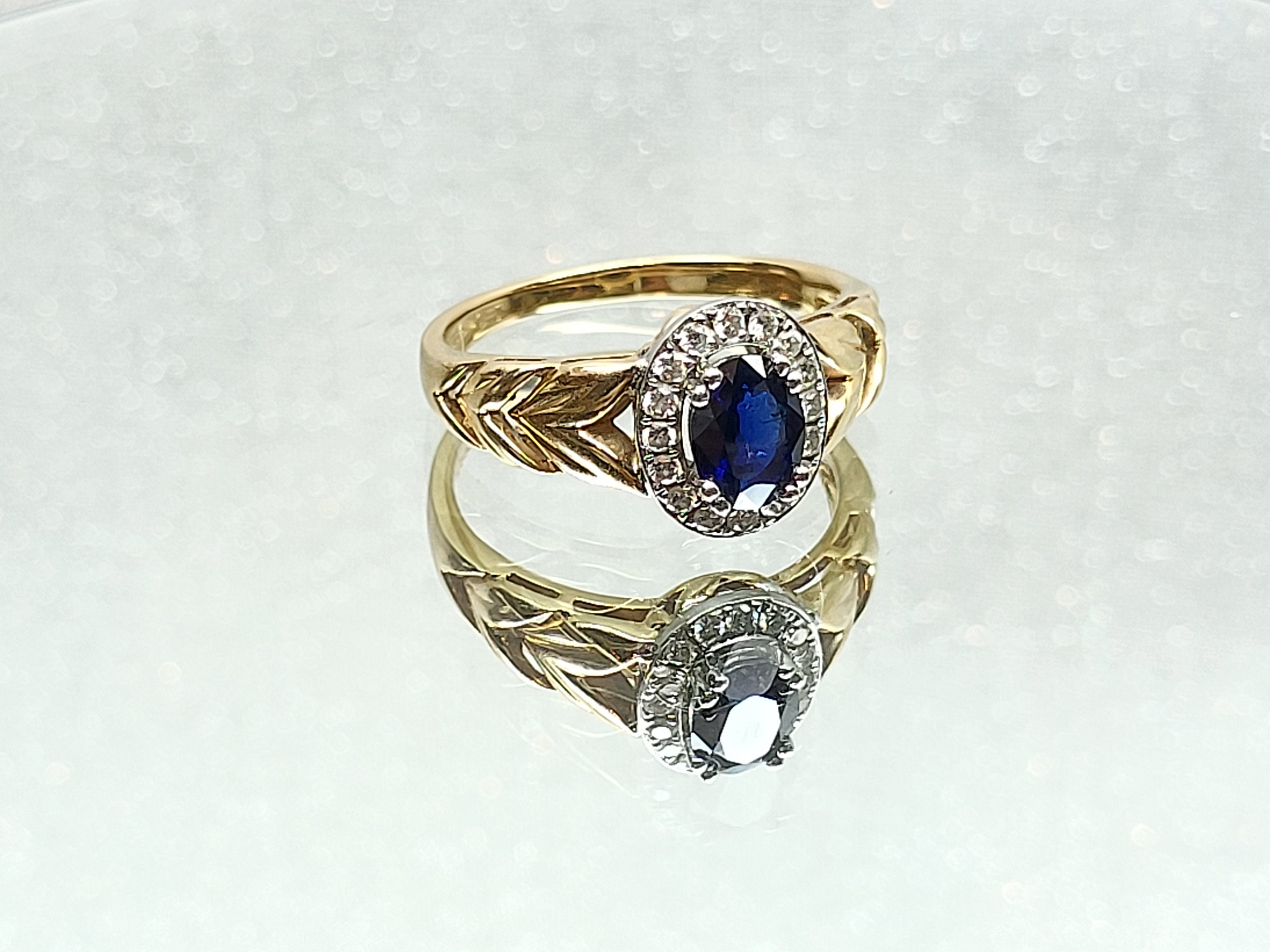 Vintage 14K Gold Sapphire and Diamond CEI Ring, Columbian Emeralds ...