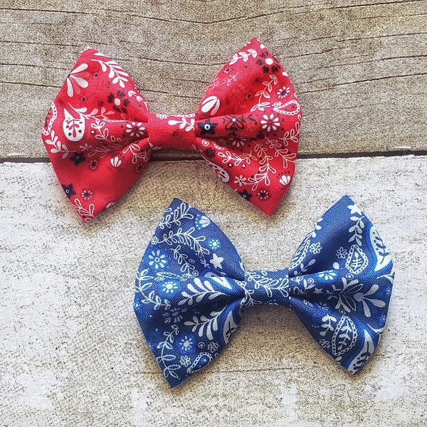Red Bandana Bows - Etsy