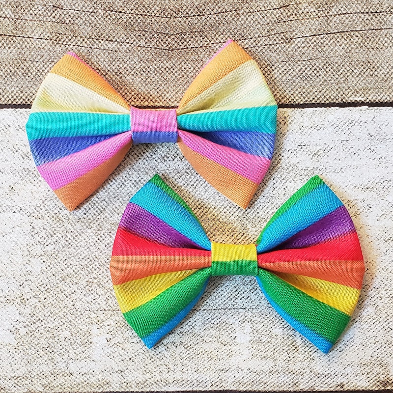 Rainbow Hair Bow - Etsy