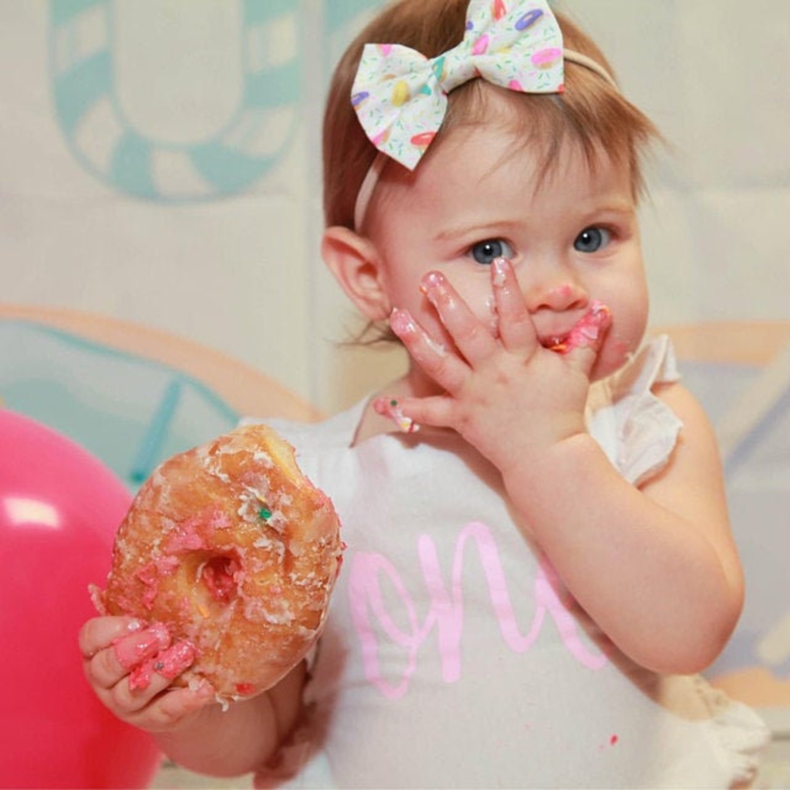 Donut Hair Bow Donut Bows Donut Birthday Party Donut - Etsy