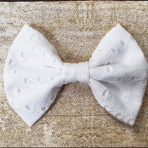 Eyelet Hair Bow | Eyelet Bow | Eyelet Hair Clip | Eyelet Bow Headband ...