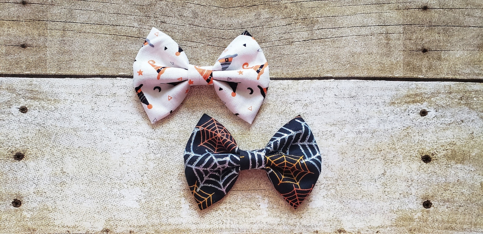 Spider Web Hair Bow Witch Hair Bow Witch Hat Hair Bow | Etsy