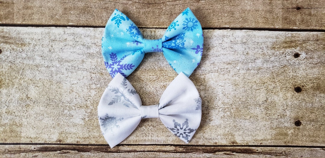 Snowflake Hair Bow | Snowflake Bow | Snowflake Print Bow | Snowflake ...