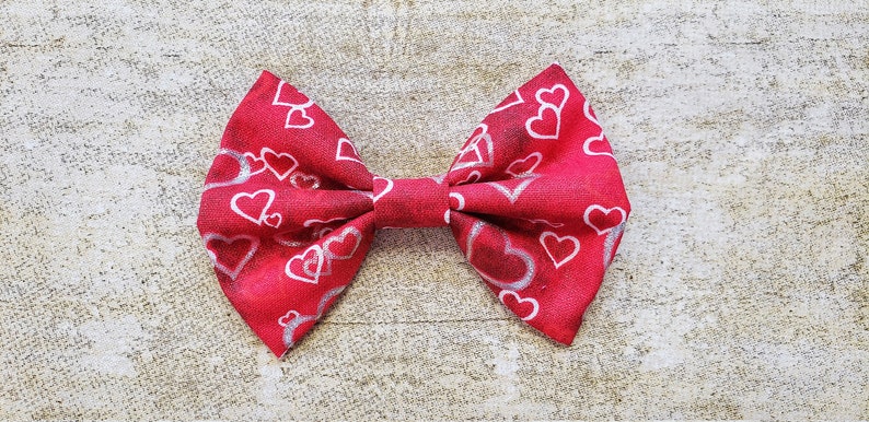 Red Valentines Day Bow | Red Heart Bow | Red Heart Hair Bow | Red and ...