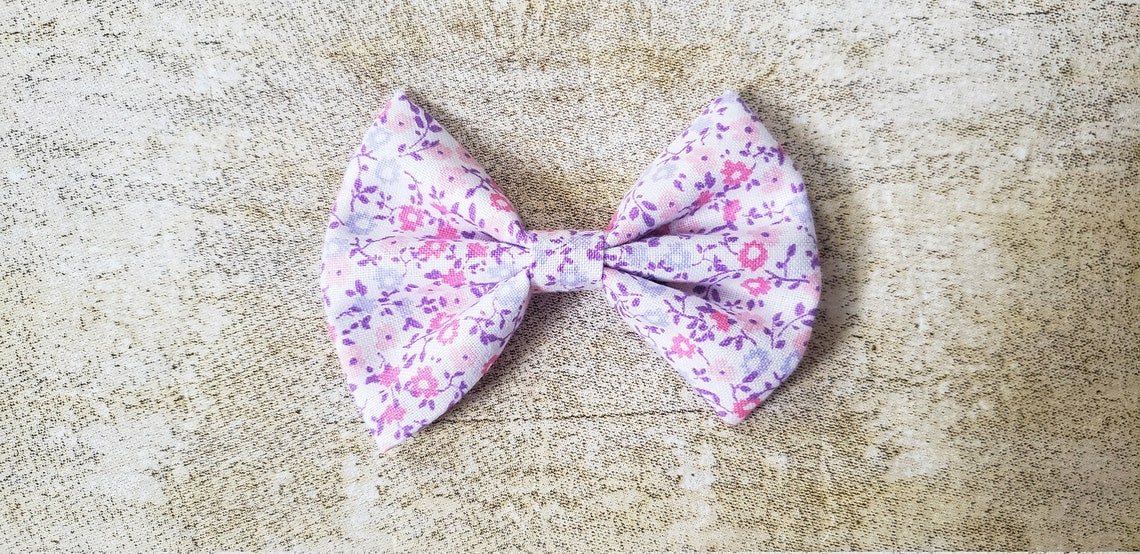 Floral Hair Bows Pink Floral Hair Bow Spring Floral Hair | Etsy