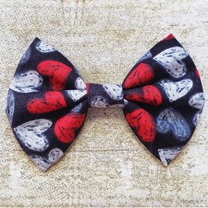 Red Valentines Day Bow | Red Heart Bow | Red Heart Hair Bow | Red and ...