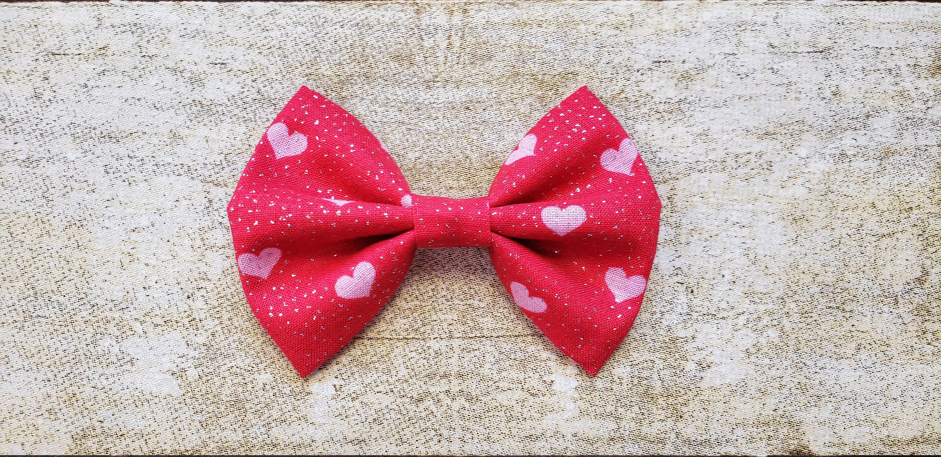 Heart Hair Bow Heart Bow Valentines Day Hair Bow - Etsy