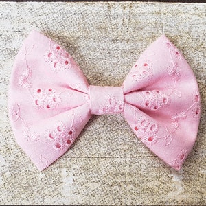 Eyelet Hair Bow | Eyelet Bow | Eyelet Hair Clip | Eyelet Bow Headband ...