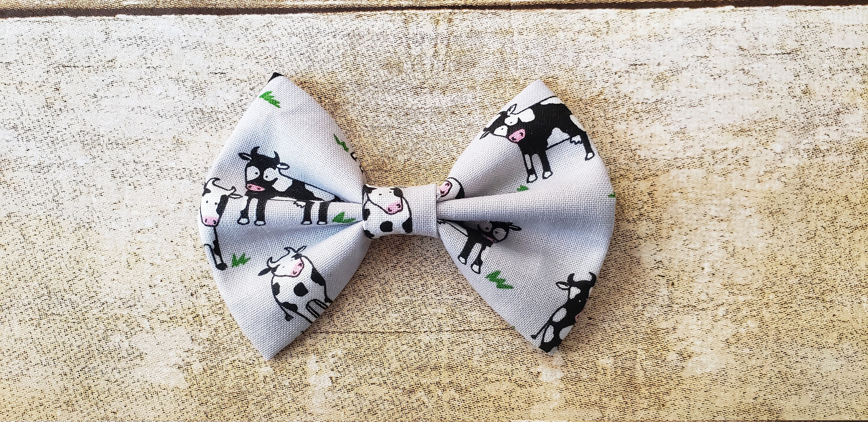 Cow hair bow Cow bow Cow hair clip Baby girl cows Farm | Etsy