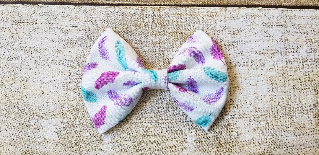 Feather Hair Bow | Feather Bow | Feather Hair Clip | Feather Headband ...