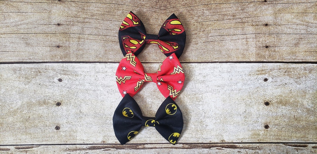 Superhero Hair Bow | Superhero Hair Clip | Batman Hair Bow | Wonder ...