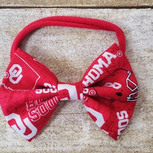 Oklahoma Sooners Hair Bow | OU Hair Bow | OU Football Bow | Oklahoma ...
