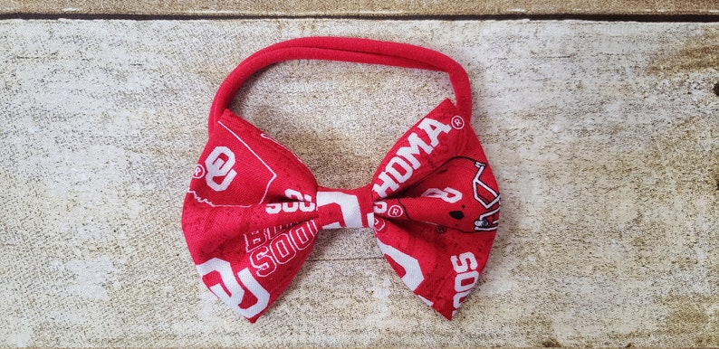 Oklahoma Sooners Hair Bow OU Hair Bow OU Football Bow | Etsy