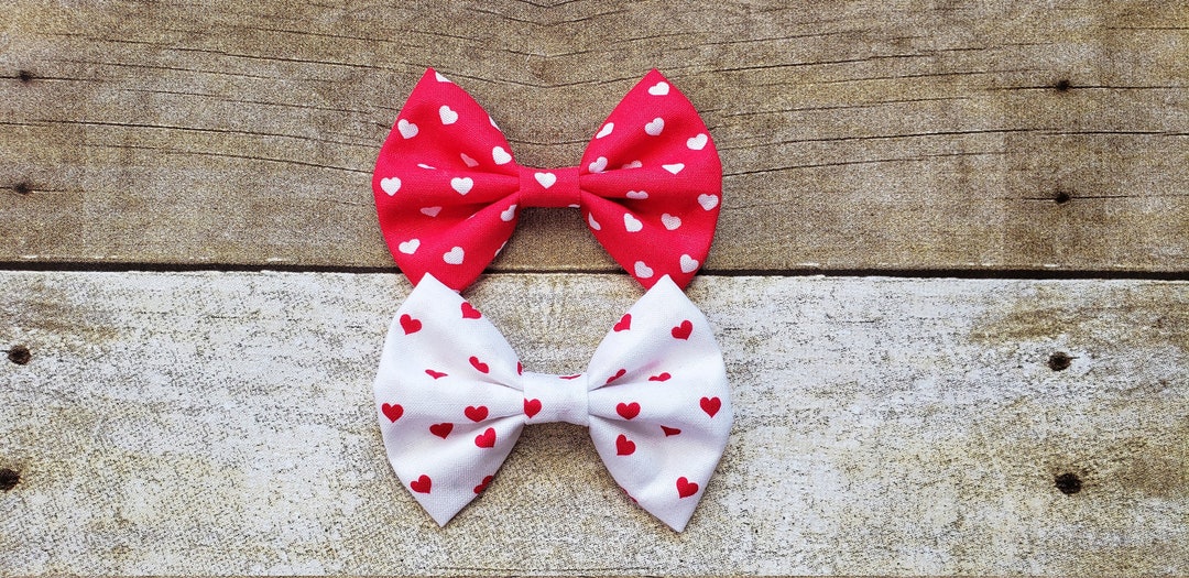 Red and White Heart Bow | Red Heart Bow | White Heart Bow | Valentines ...