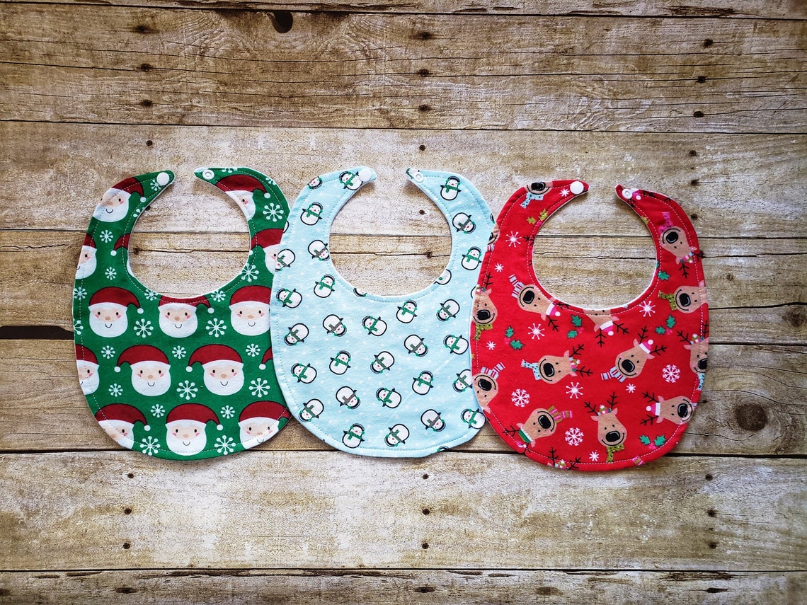 Christmas Baby Bibs | Christmas Bibs | Baby's First Christmas Bib ...