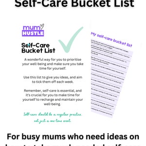 Printable Self-care Bucket List for Busy Mums - Etsy