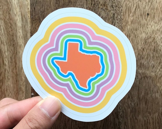 Retro Texas Sticker, Funky Texas Sticker, Texas Sticker, Laptop Sticker ...