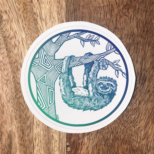 Sloth Sticker - Etsy
