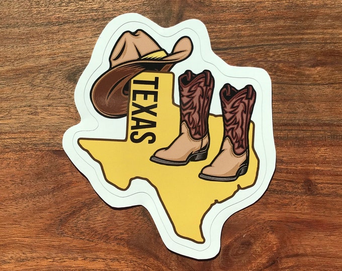 Texas Cowboy Sticker, Texas Sticker, Cowboy Sticker, Boots Sticker ...