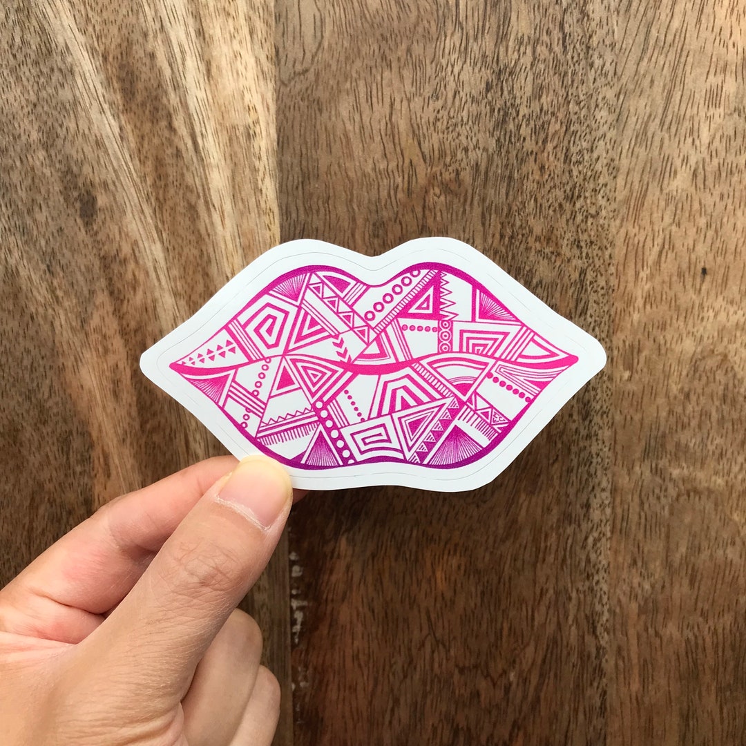Lips Sticker, Kiss Sticker, Retro Lips Sticker, Yeti Sticker, Laptop ...