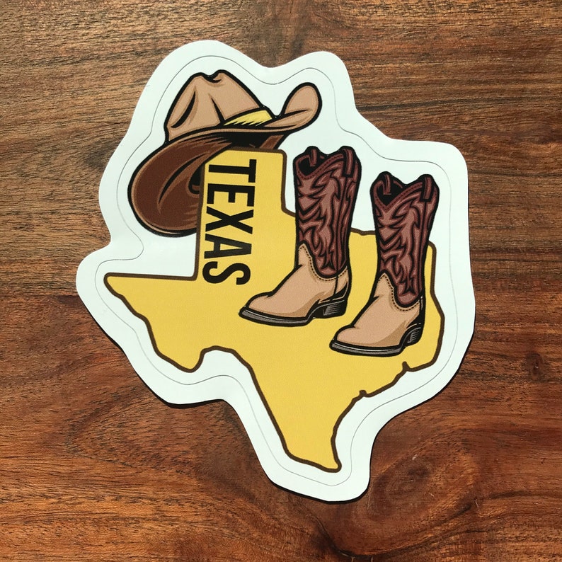 Texas Cowboy Sticker, Texas Sticker, Cowboy Sticker, Boots Sticker ...