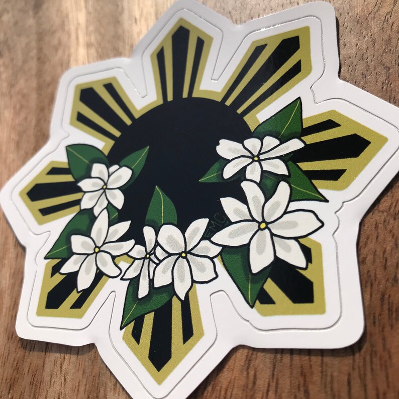Philippines Sticker Sampaguita Sticker Philippine Sun | Etsy