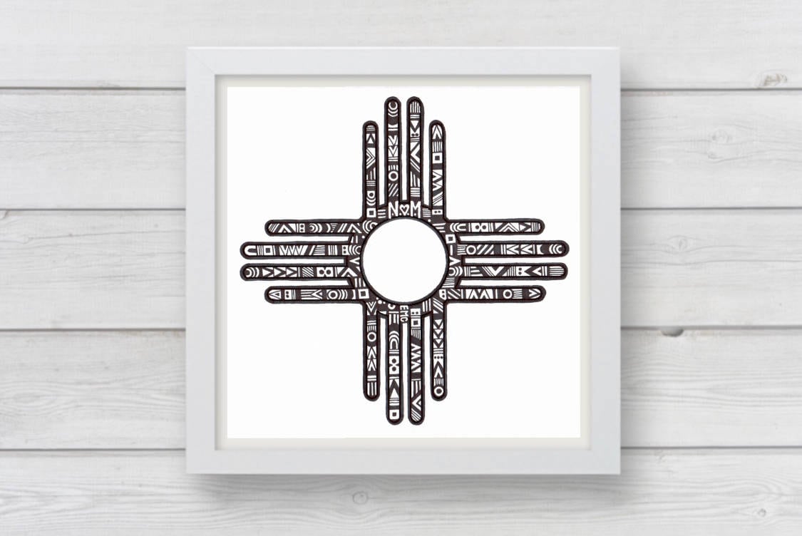 New Mexico Zia Printable New Mexico Zia Art Print New Mexico | Etsy