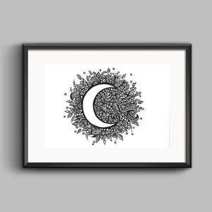 Crescent Moon Printable Crescent Moon Art Moon Decor Moon - Etsy