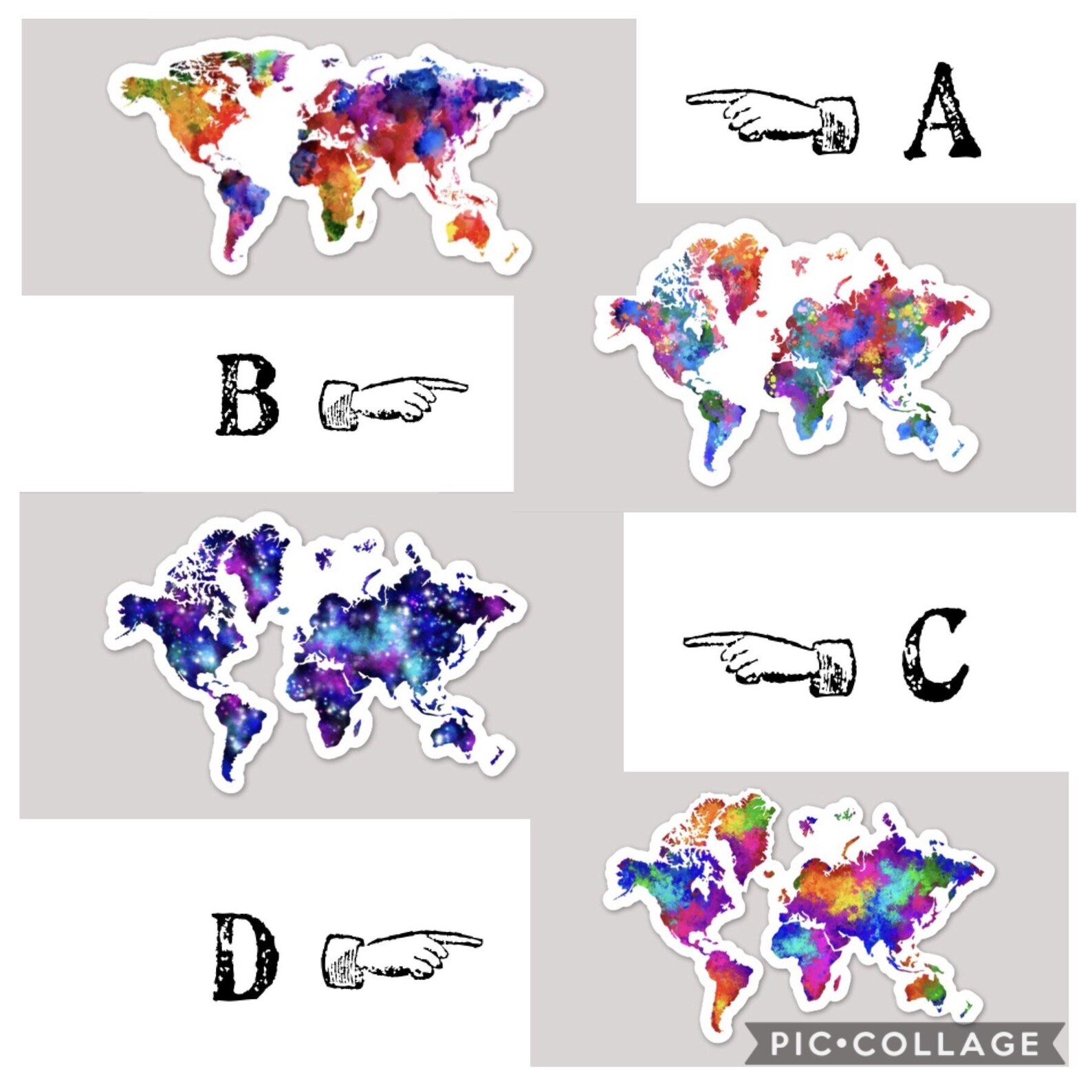 World Map Sticker, Continents Sticker, Travel Sticker, Laptop Decal ...