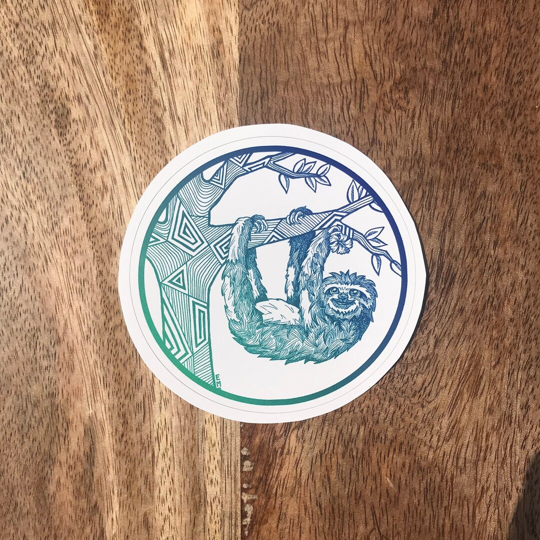 Sloth Sticker, Sloth Decal, Hanging Sloth Sticker, Sloth Lover, Laptop ...