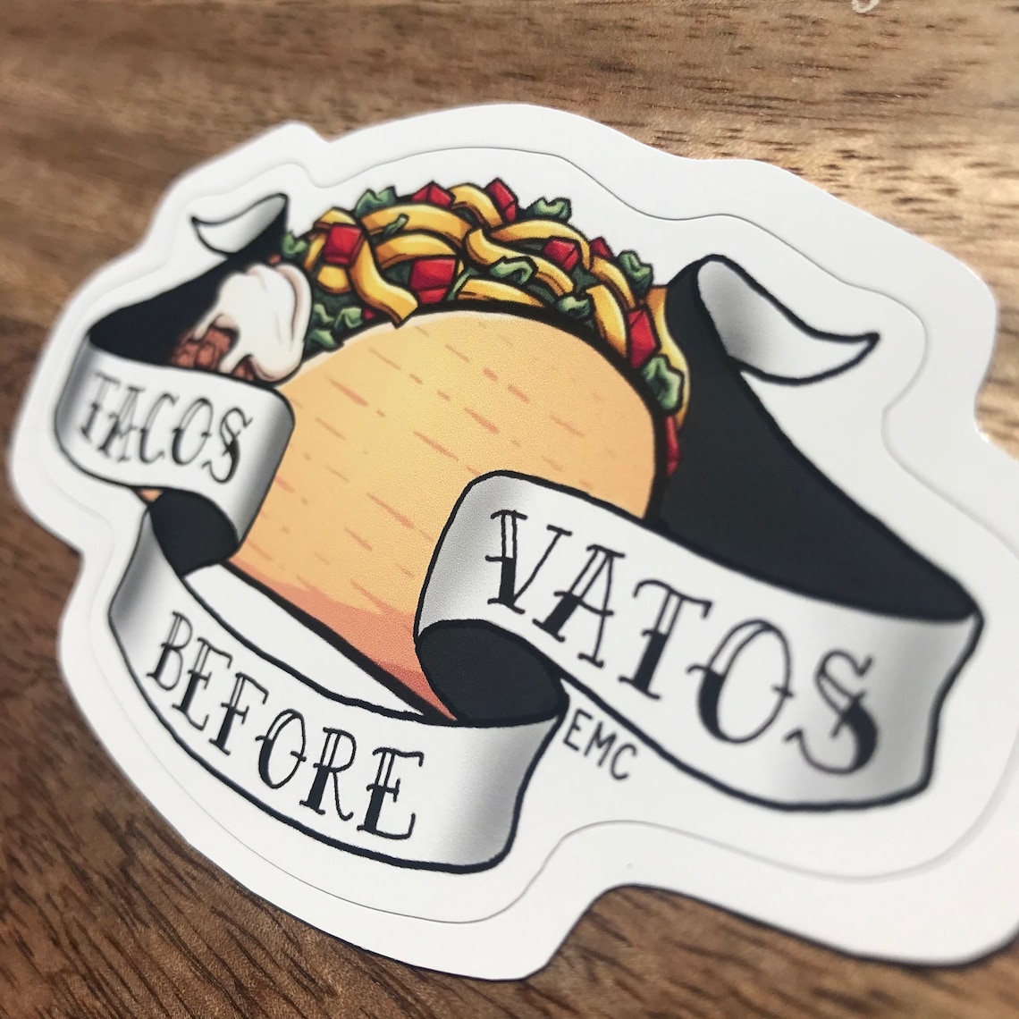 Tacos Before Vatos Sticker Funny Taco Sticker Tacos for - Etsy
