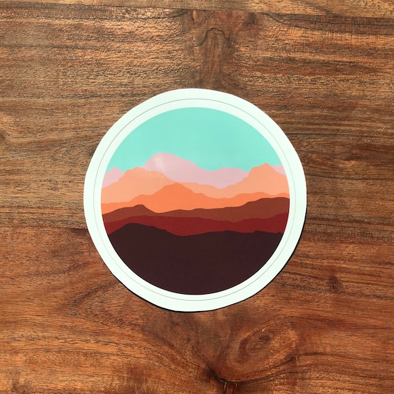 Colorful Mountain Sticker Mountain Range Sticker Mountain - Etsy