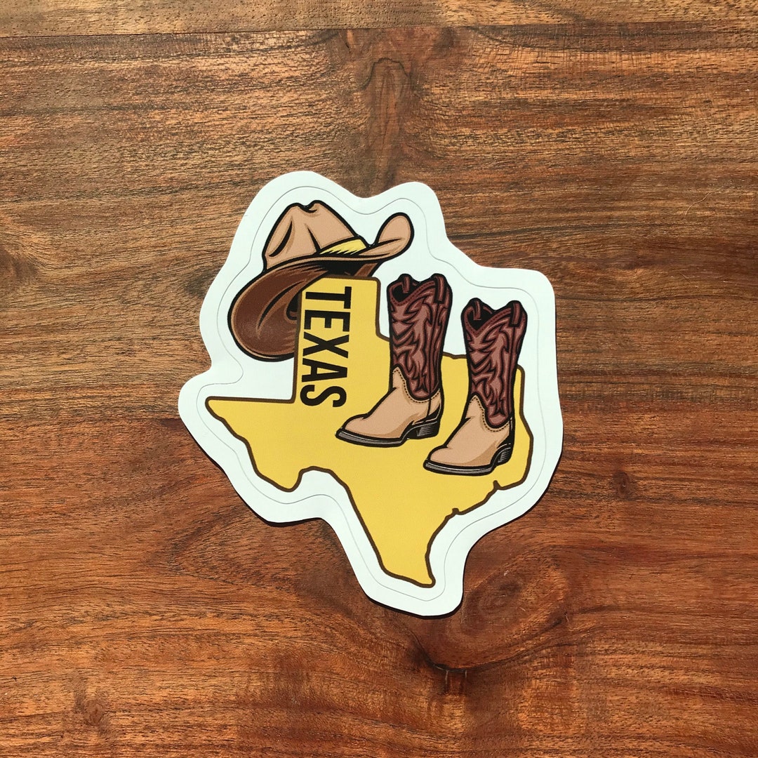 Texas Cowboy Sticker, Texas Sticker, Cowboy Sticker, Boots Sticker ...