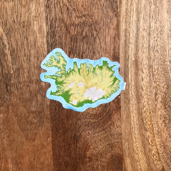 Iceland Sticker Iceland Map Sticker Iceland Geographic | Etsy