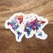 World Map Sticker, Continents Sticker, Travel Sticker, Laptop Decal ...
