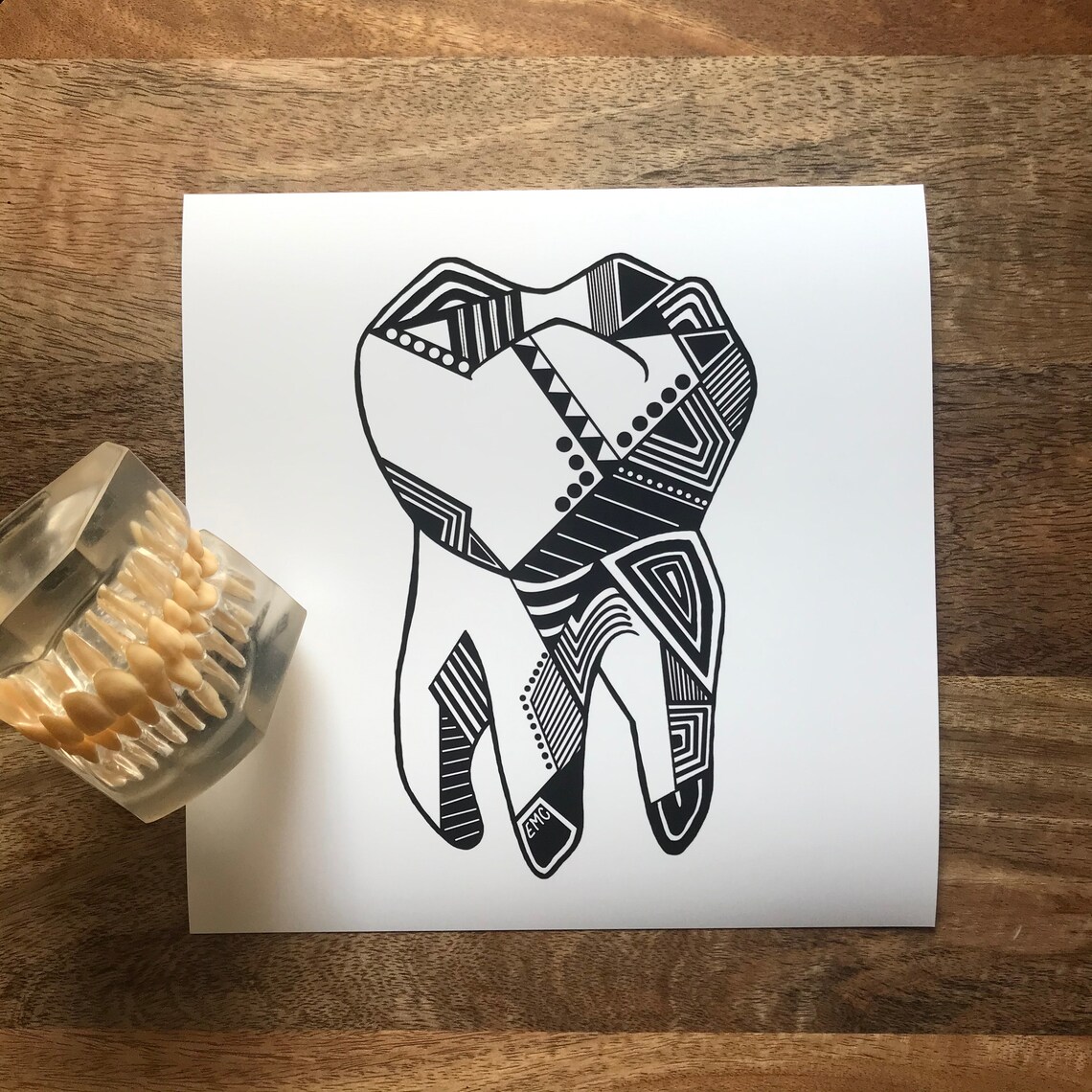 Tooth Art Print, Dental Office Art, Tooth Wall Art, Tooth Wall Decor ...