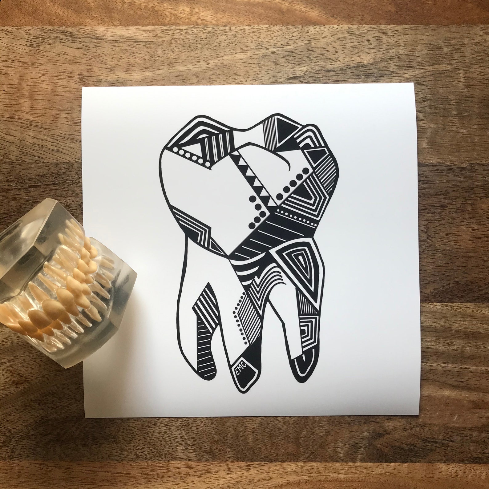 Tooth Art Print Dental Office Art Tooth Wall Art Tooth Wall | Etsy