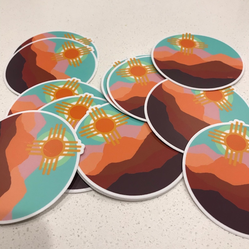 New Mexico Sticker, New Mexico Zia Sticker, Zia Sun Sticker, New Mexico ...