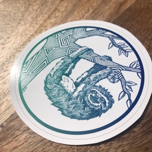 Sloth Sticker, Sloth Decal, Hanging Sloth Sticker, Sloth Lover, Laptop ...